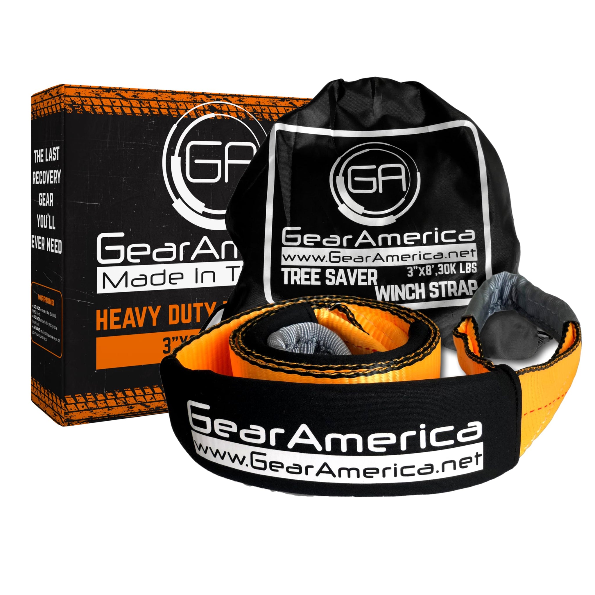 GearAmerica Tow Strap Heavy Duty Tree Saver Winch Strap Excellent Brea ...